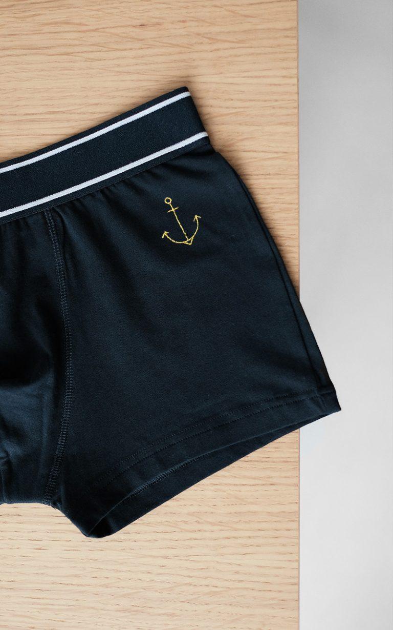 Boxer homme - BRODÉ ANCRE MARINE - From Breizh